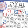 4th of July Exchange Dice Game Printable Game ⁝ Independence Day Group ...