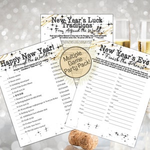 New Year's Printable Game Bundle Happy New Year Around the World New ...