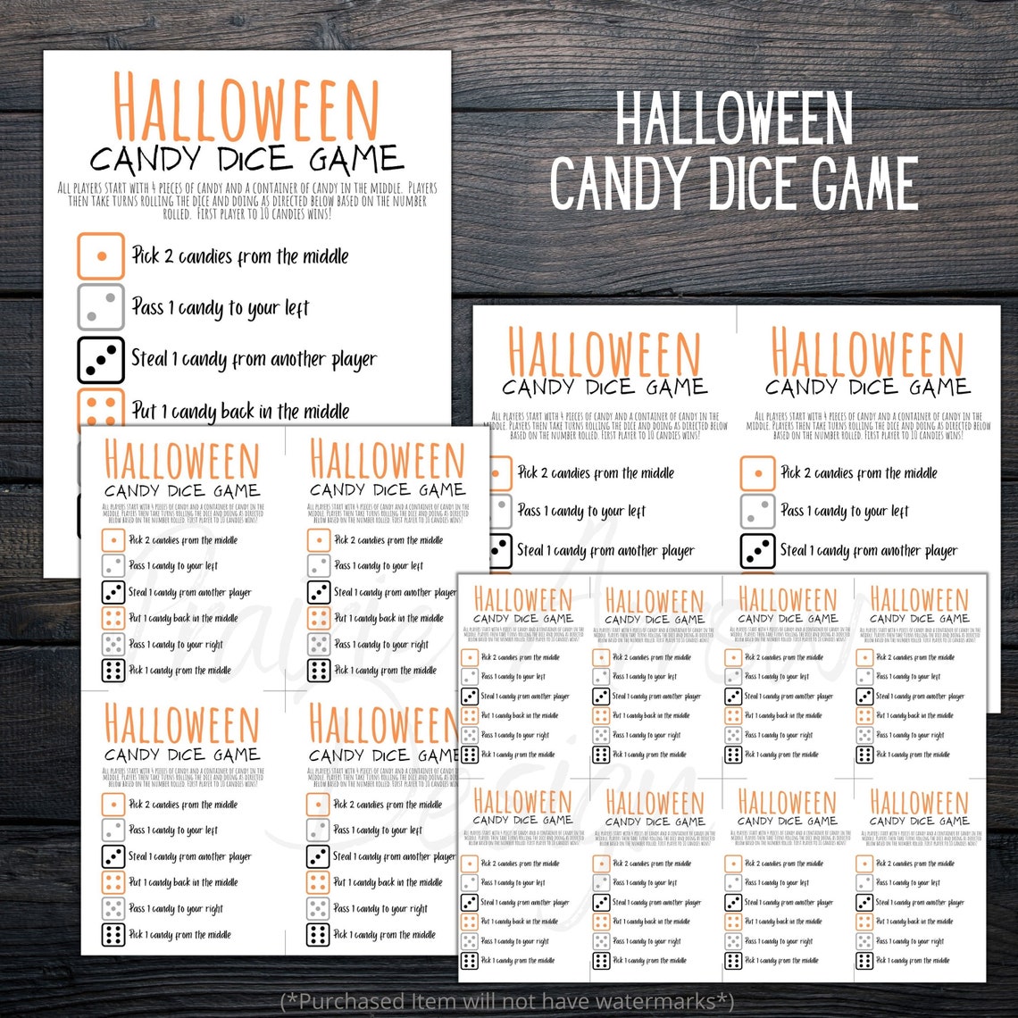 Halloween Dice 3 Game Bundle Halloween Party Games H0x01 - Etsy
