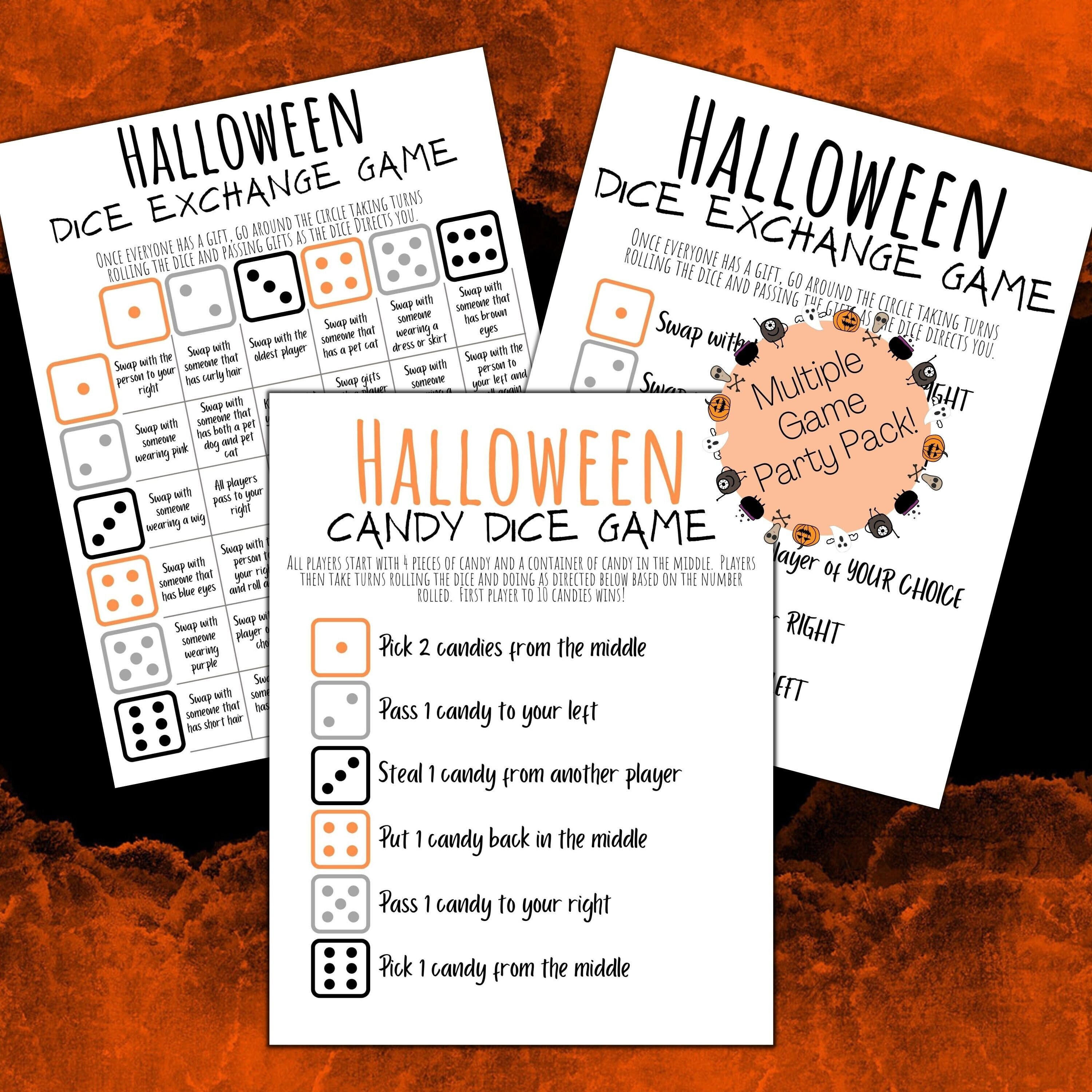 Halloween Dice 3 Game Bundle ⁝ Halloween Party Games ⁝ Hw0x01 - Etsy