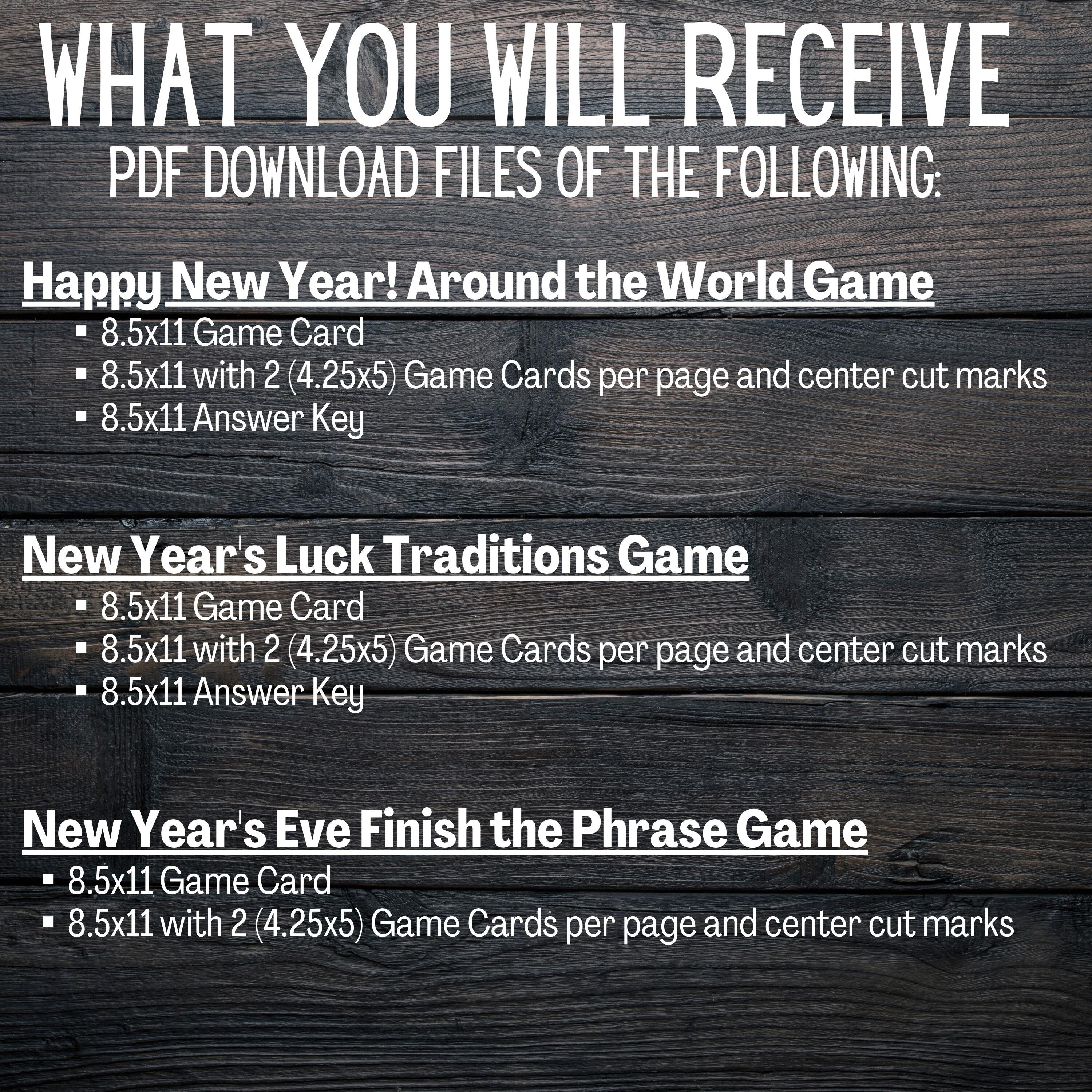 New Year's Printable Game Bundle ⁝ Happy New Year Around the World ...