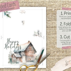 Rustic Woodland Holiday Card Set (digital Download) - Etsy