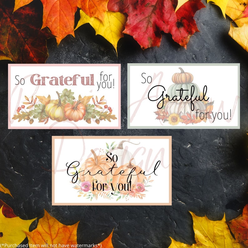 Autumn Gratitude Cards: Printable Thanksgiving Appreciation Cards ...