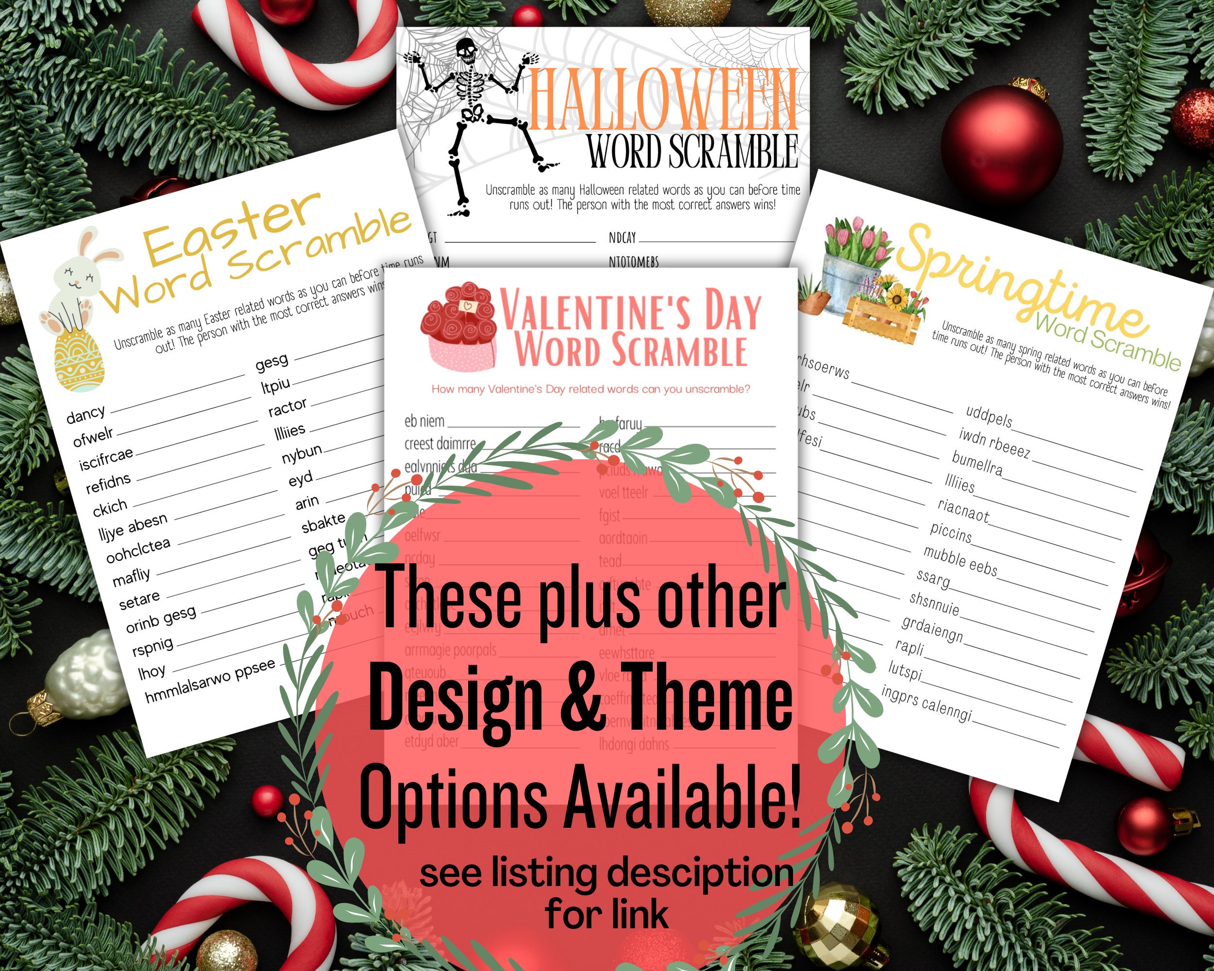 Christmas Word Scramble Printable Game ⁝ Holiday Party Game ⁝ Instant ...