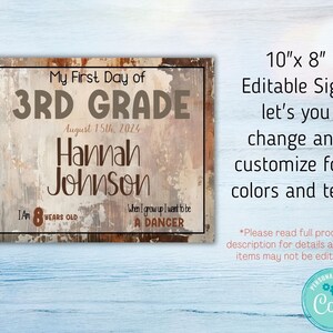 Editable First & Last Day of School Sign ⁝ Back to School Photo Prop ...