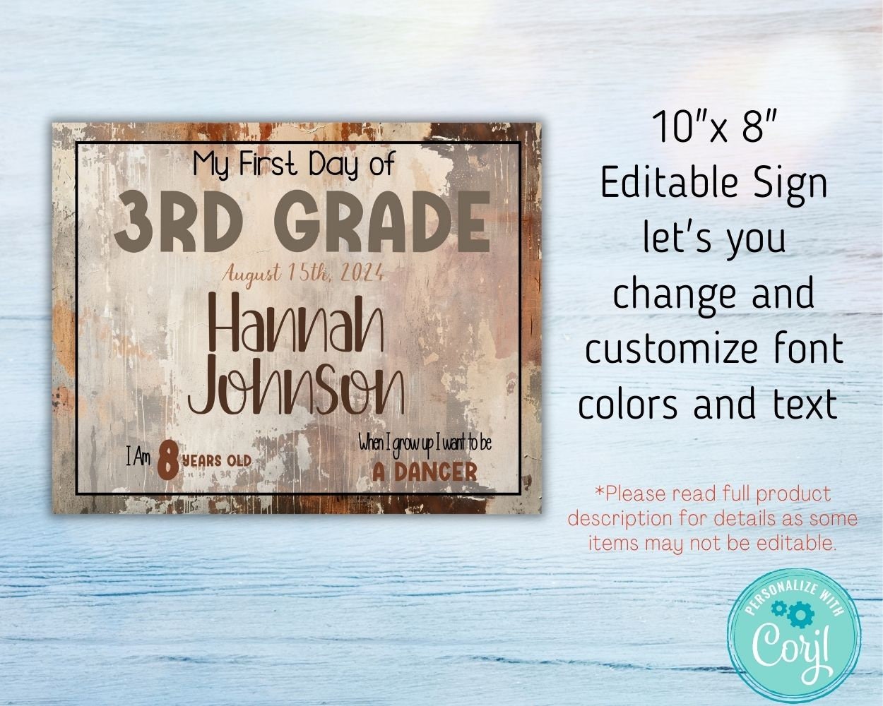 Editable First & Last Day of School Sign Back to School Photo Prop ...