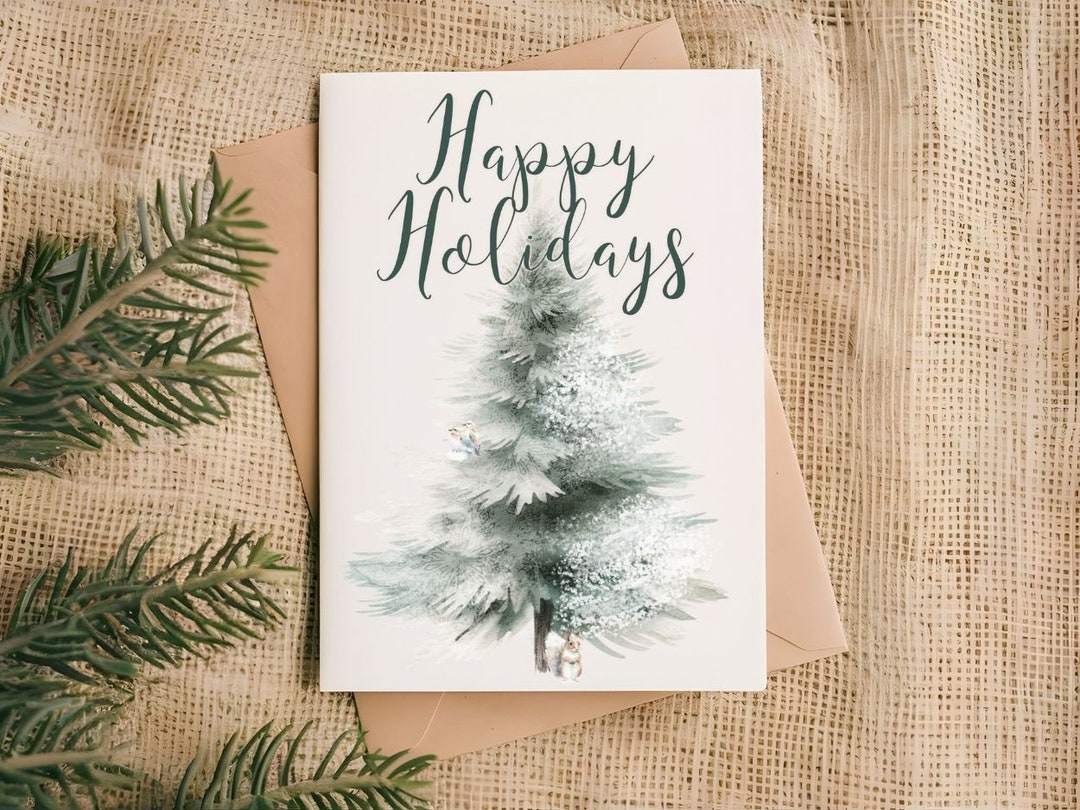 Printable Holiday Card Template ⁝ Digital Download Greeting Card ...