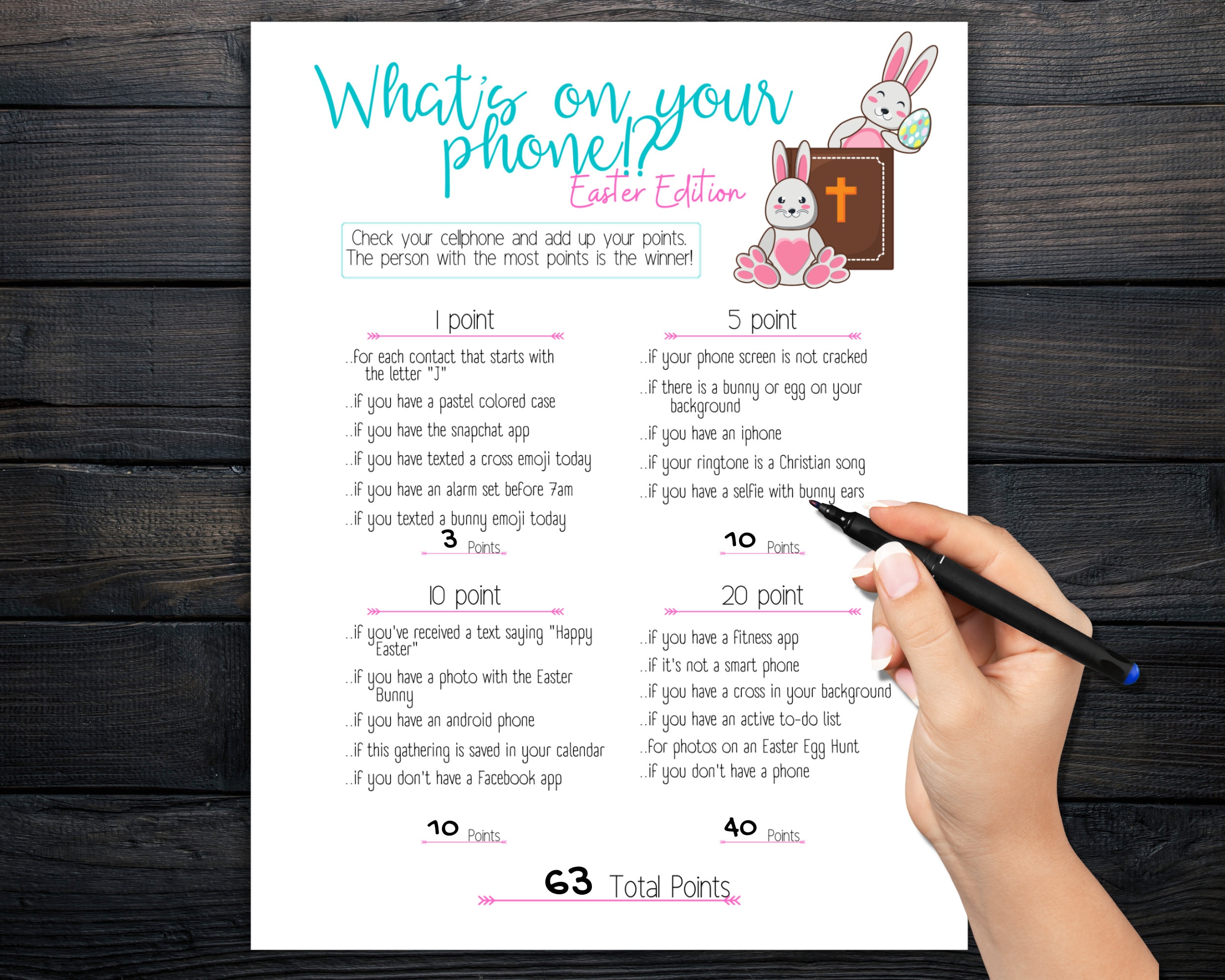 Easter "what's on Your Phone" Printable Game ⁝ Easter Group Party Game ...