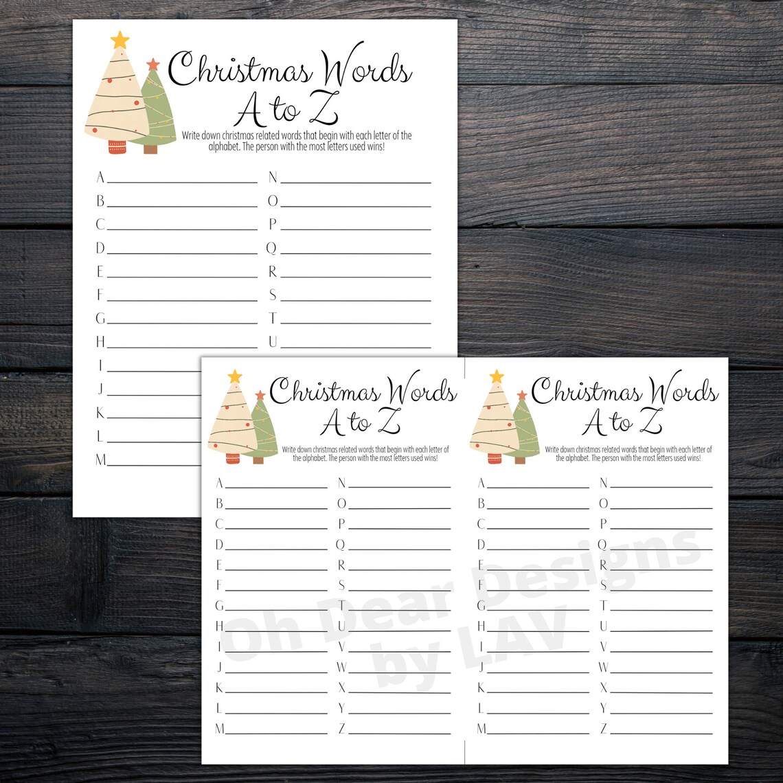 Printable Christmas Game Bundle 4 Pack ⁝ Holiday Party Games, Finish ...