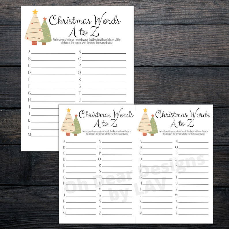 Printable Christmas Game Bundle 4 Pack ⁝ Holiday Party Games, Finish ...