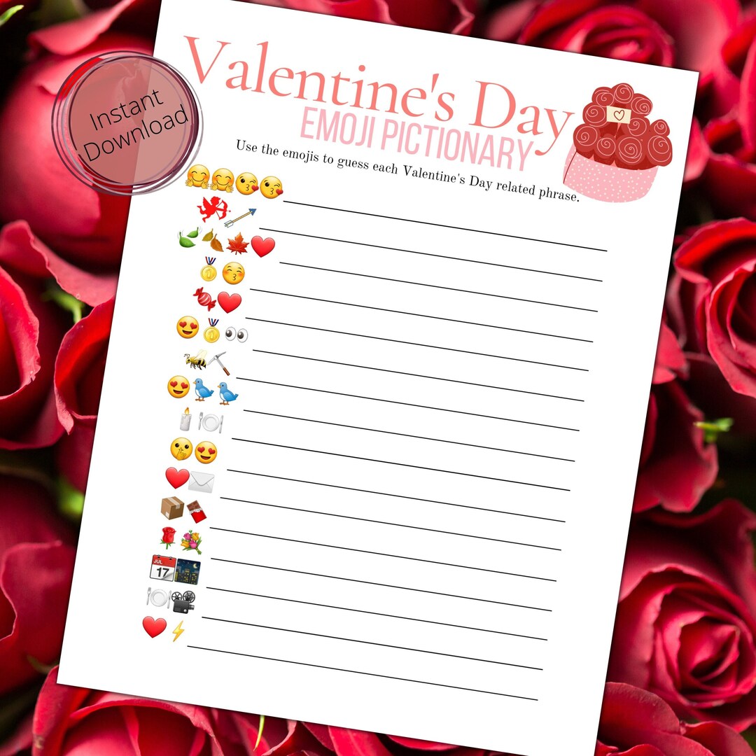 Valentine's Day "emoji Pictionary" Printable Game ⁝ Valentine's Day ...