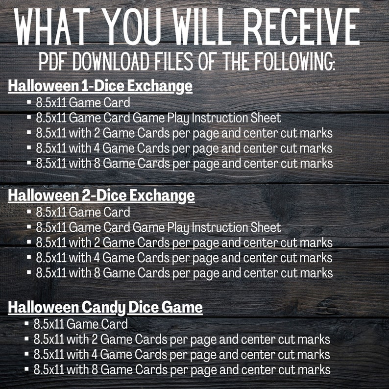 Halloween Dice 3 Game Bundle ⁝ Halloween Party Games ⁝ Hw0x01 - Etsy