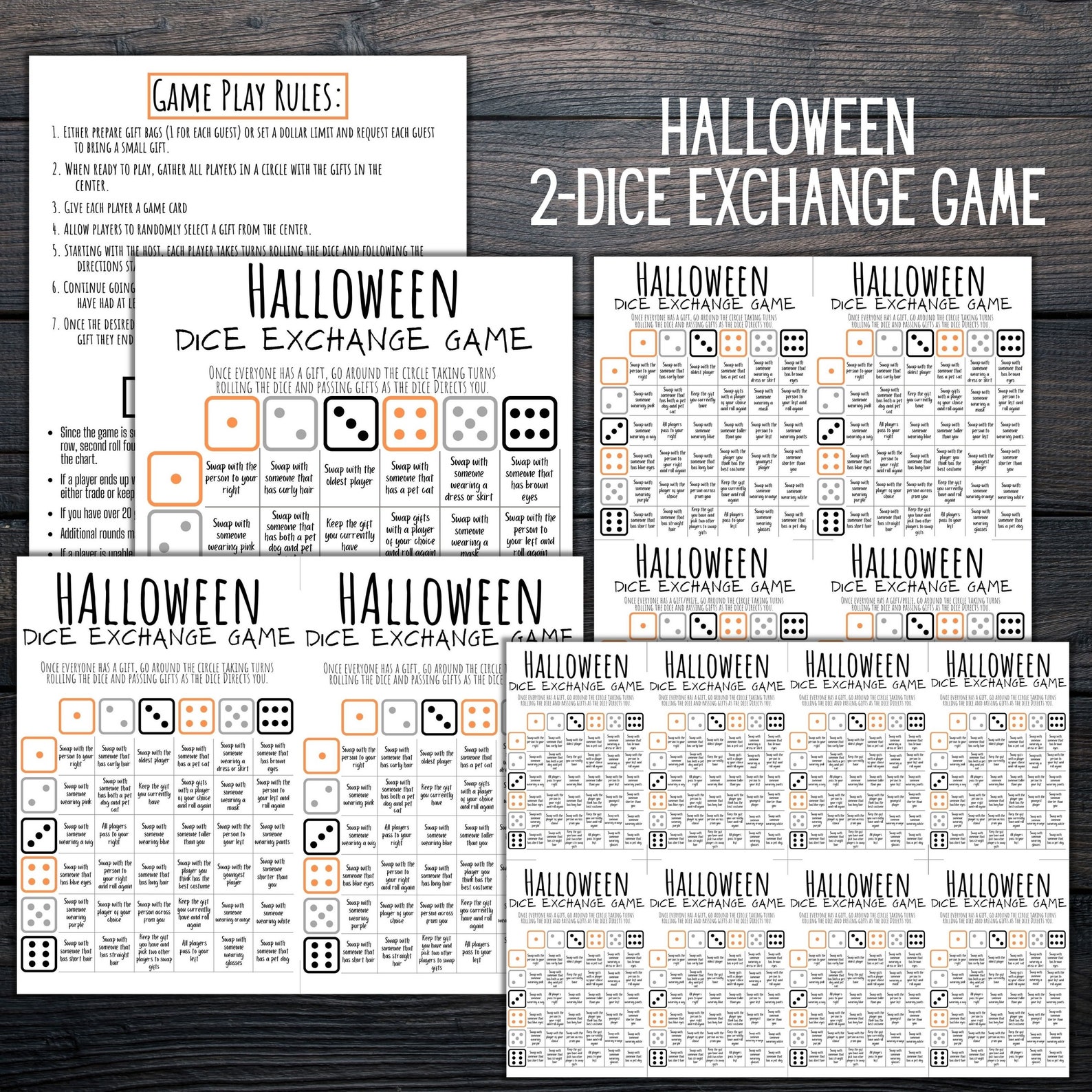 Halloween Dice 3 Game Bundle ⁝ Halloween Party Games ⁝ Hw0x01 - Etsy