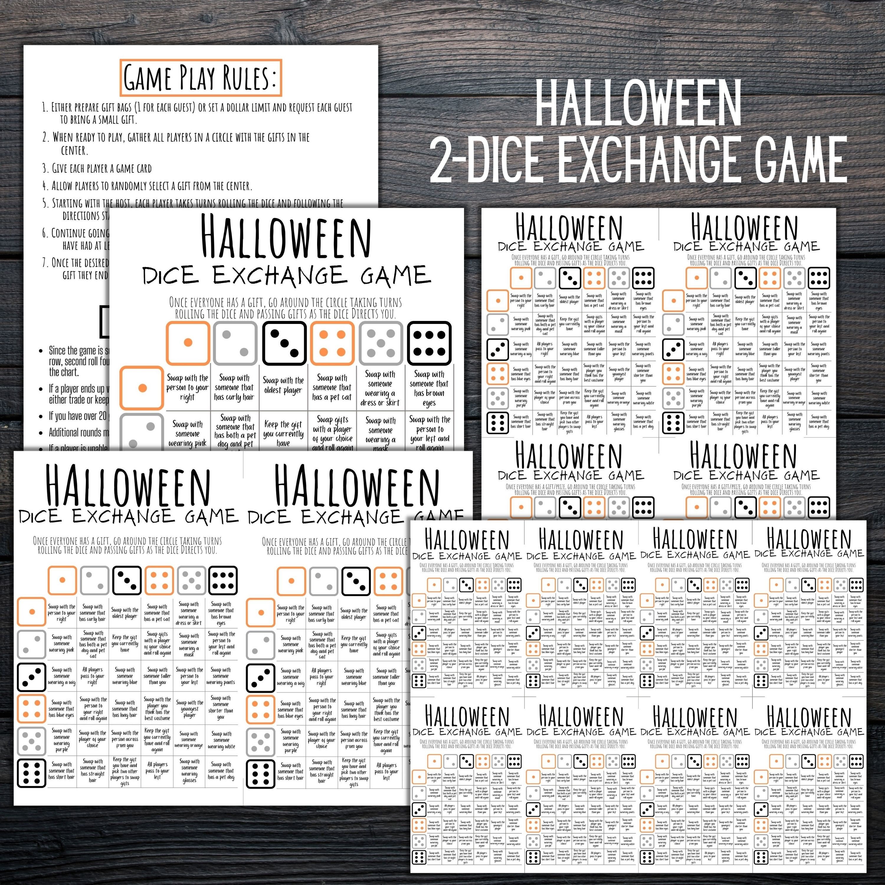Halloween Dice 3 Game Bundle ⁝ Halloween Party Games ⁝ Hw0x01 - Etsy