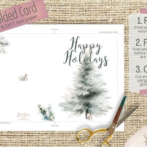 Rustic Woodland Christmas Card Template (digital Download) - Etsy