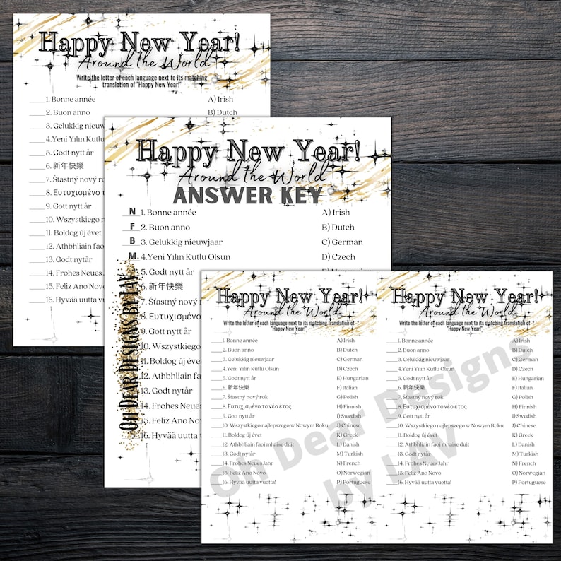 New Year's Printable Game Bundle ⁝ Happy New Year Around the World ...