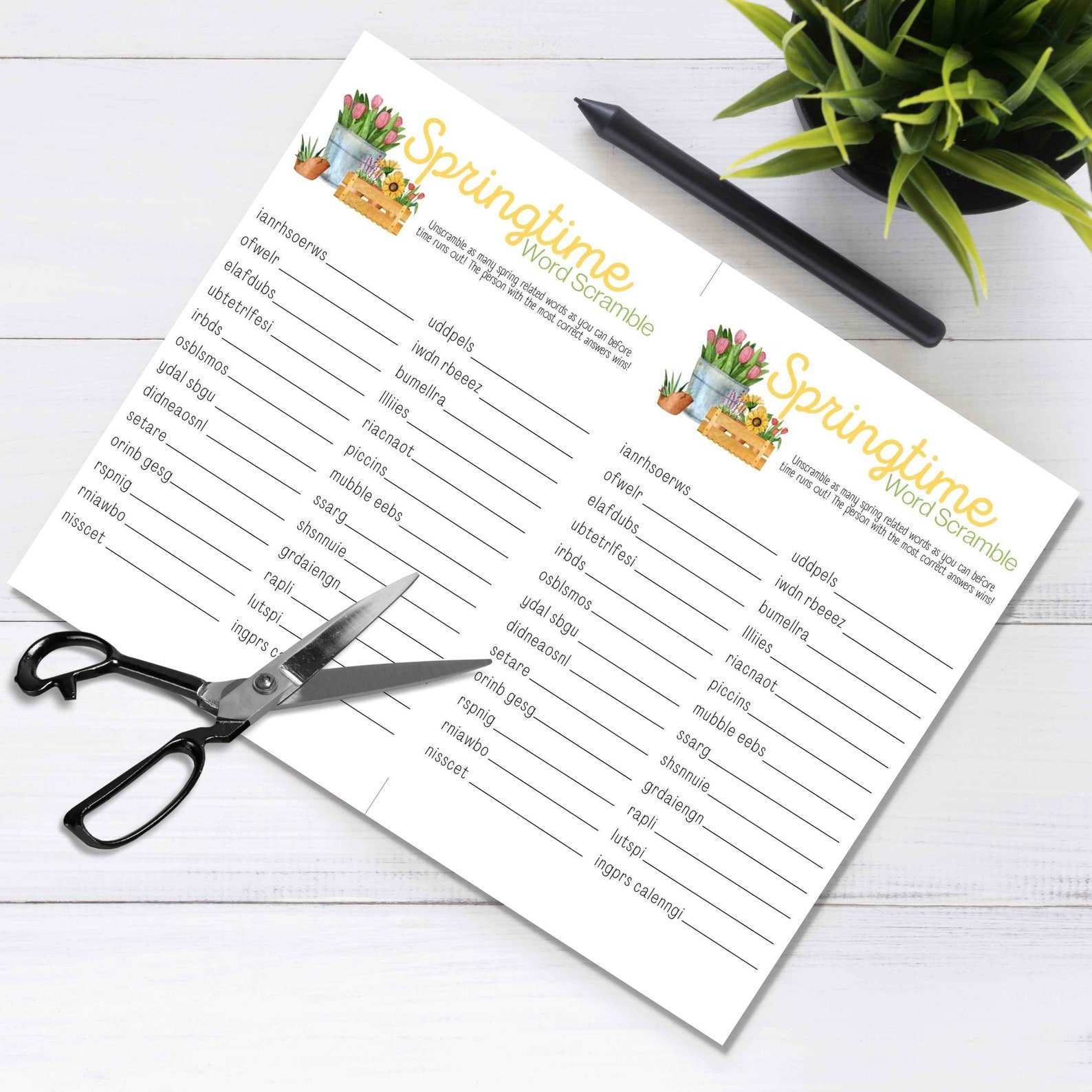 Spring Word Scramble Printable Game ⁝ Springtime Group Party Game ...