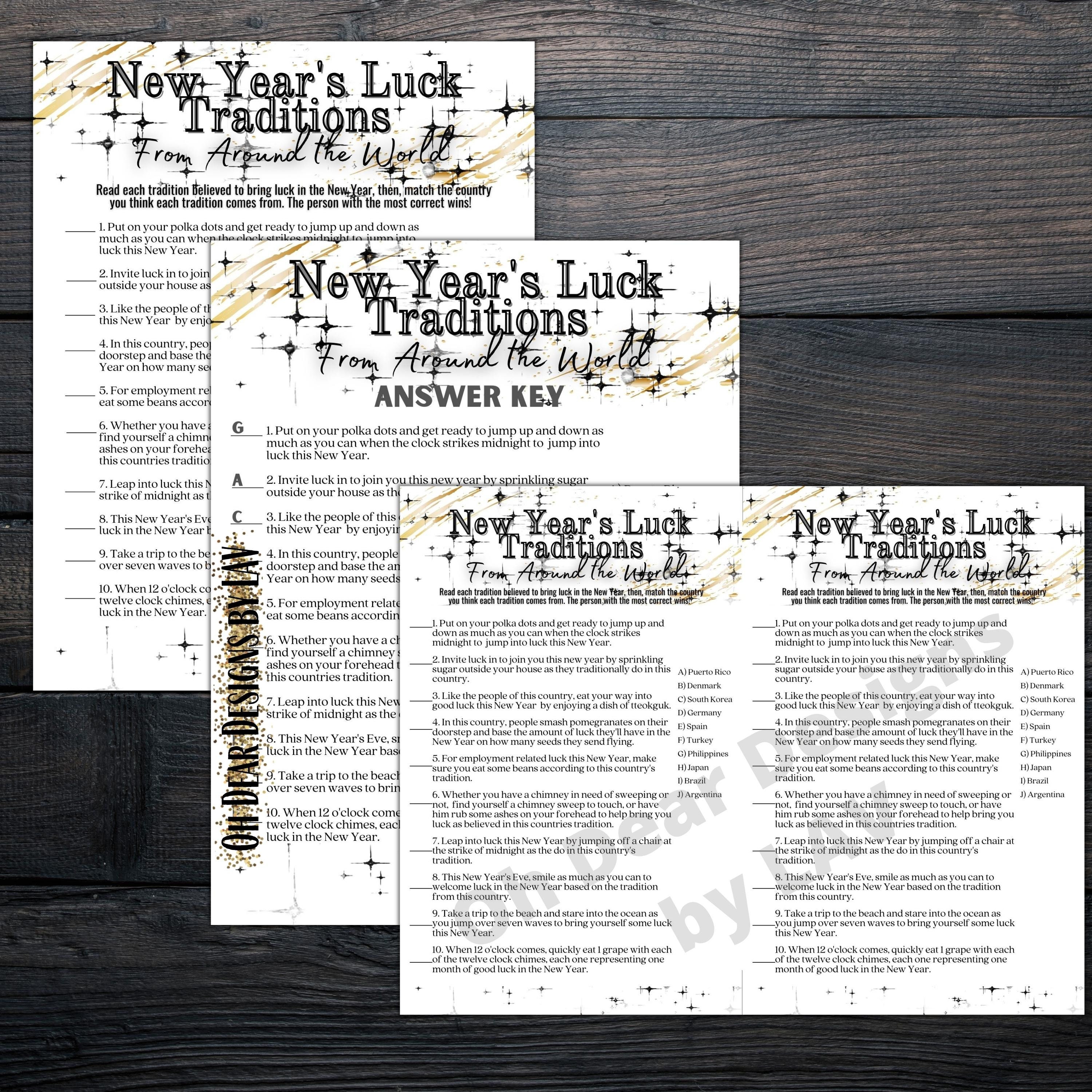 New Year's Printable Game Bundle ⁝ Happy New Year Around the World ...