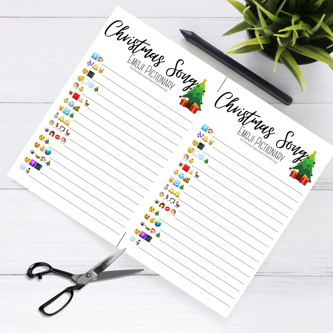 Christmas "song Emoji Pictionary" Printable Game ⁝ Holiday Party Game ...