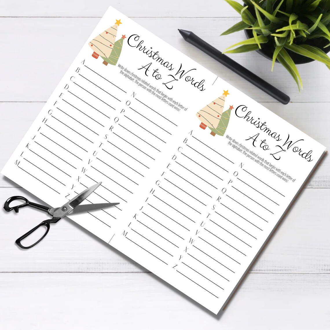 Christmas Words A to Z Printable Game ⁝ Christmas Party Game ⁝ Holiday ...