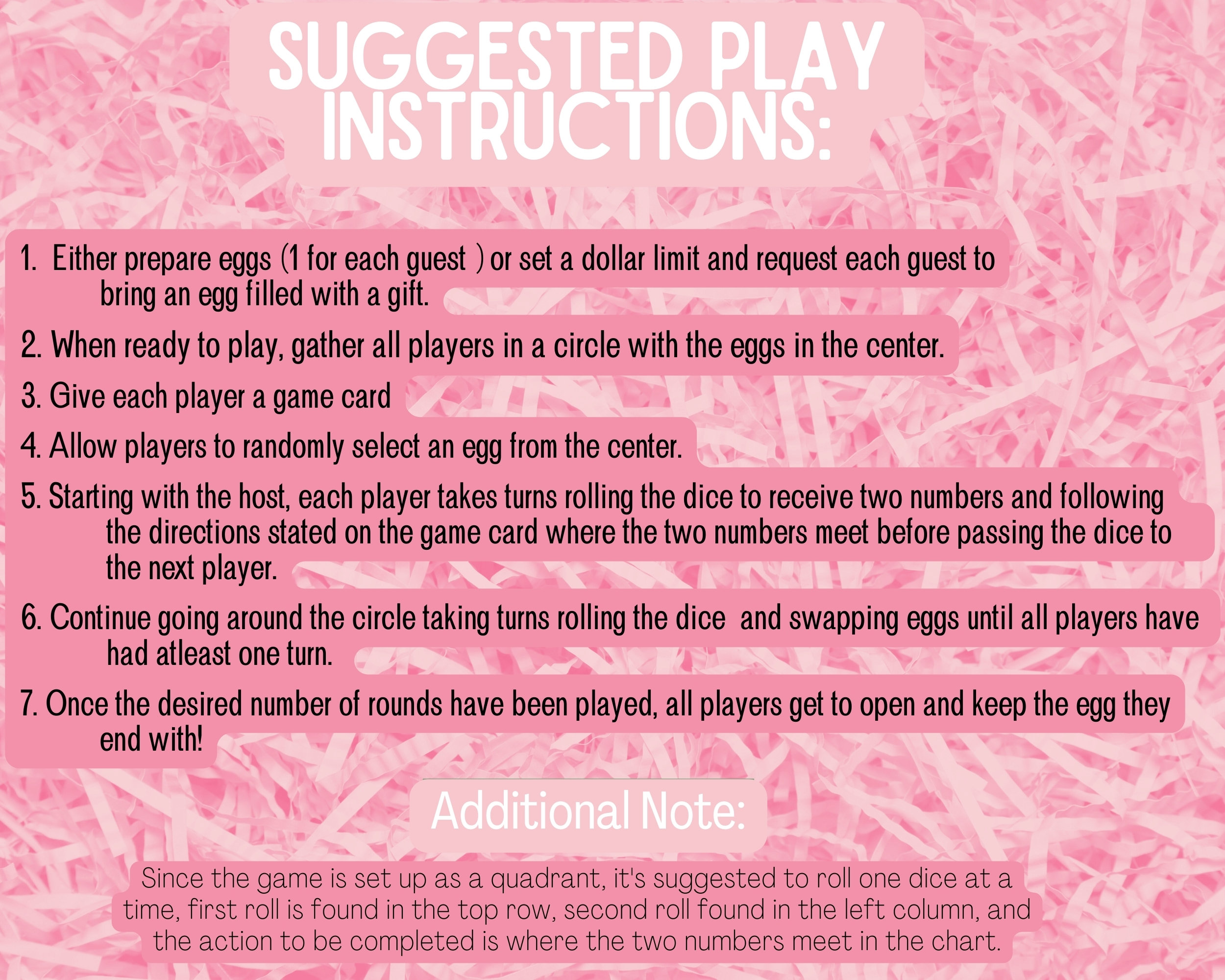 Easter Egg Exchange Dice Game Printable Game ⁝ Easter Group Party Game ...