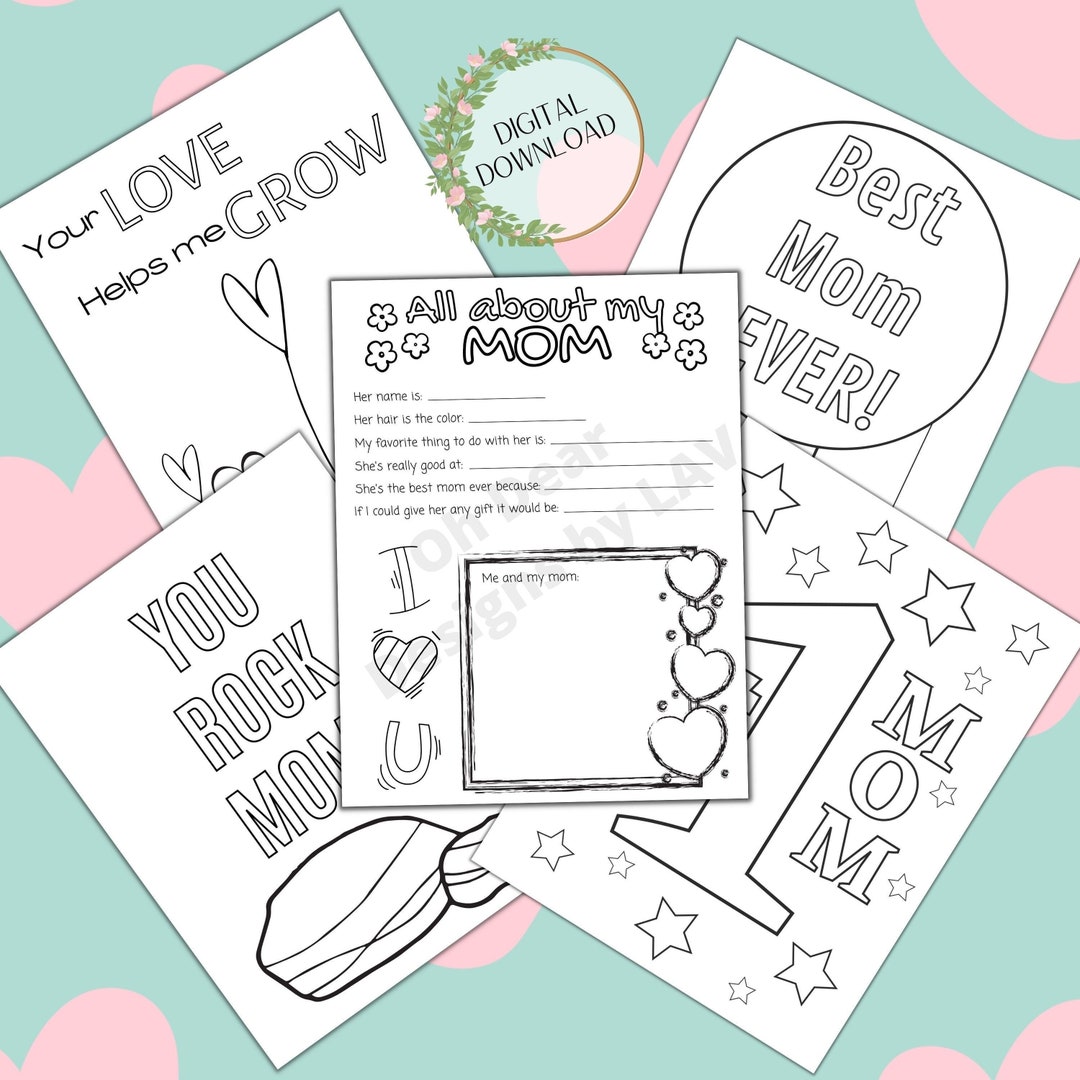 Mothers Day Worksheet & Coloring Pages Printable⁝ Mothers Day Gift ...