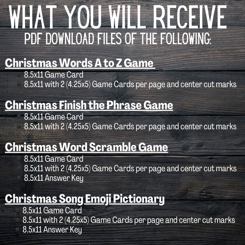 Printable Christmas Game Bundle 4 Pack ⁝ Holiday Party Games, Finish ...