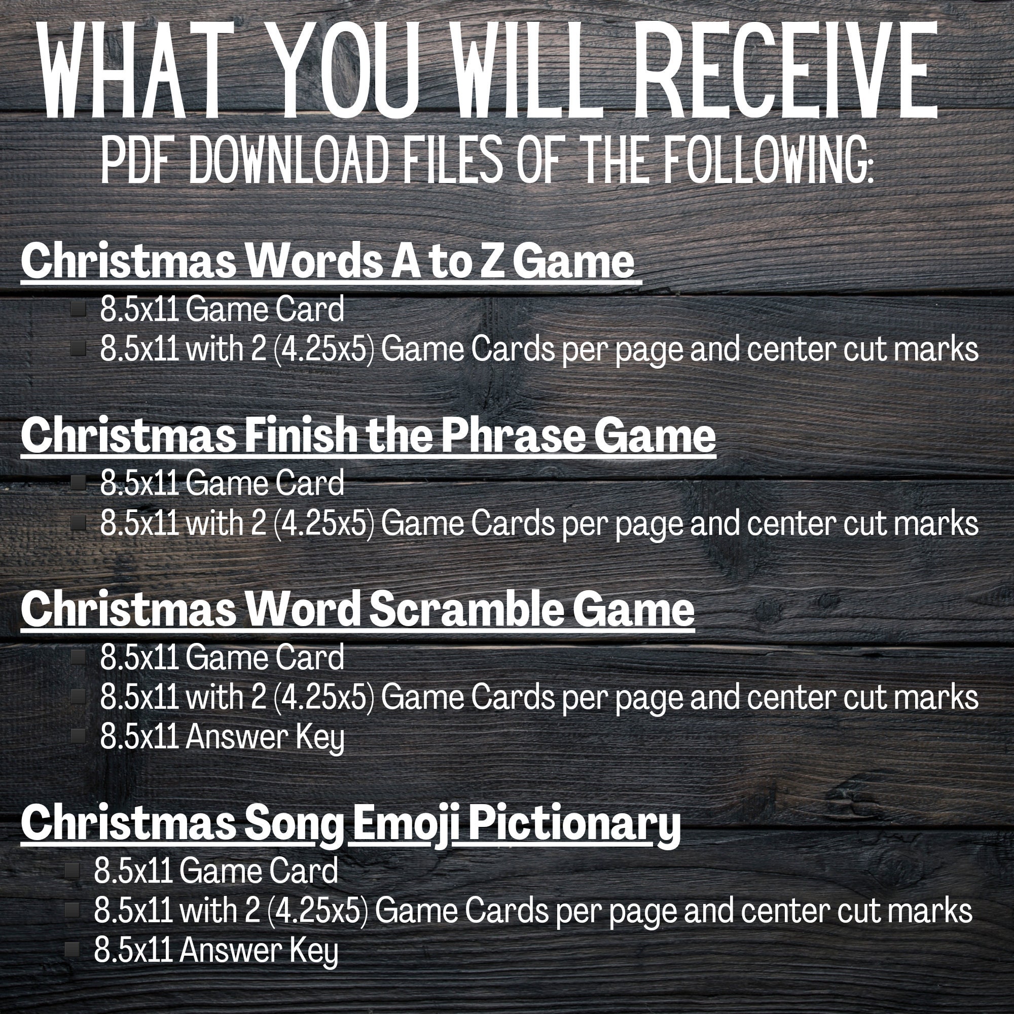 Printable Christmas Game Bundle 4 Pack ⁝ Holiday Party Games, Finish ...