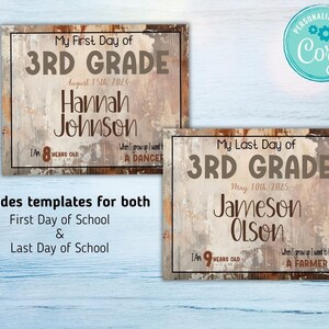 Editable First & Last Day of School Sign ⁝ Back to School Photo Prop ...