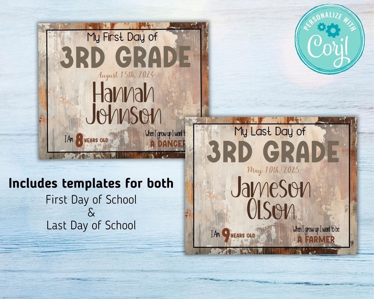 Editable First & Last Day of School Sign Back to School Photo Prop ...