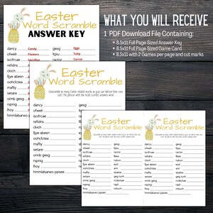 Easter "word Scramble" Printable Game ⁝ Easter Group Party Game ...