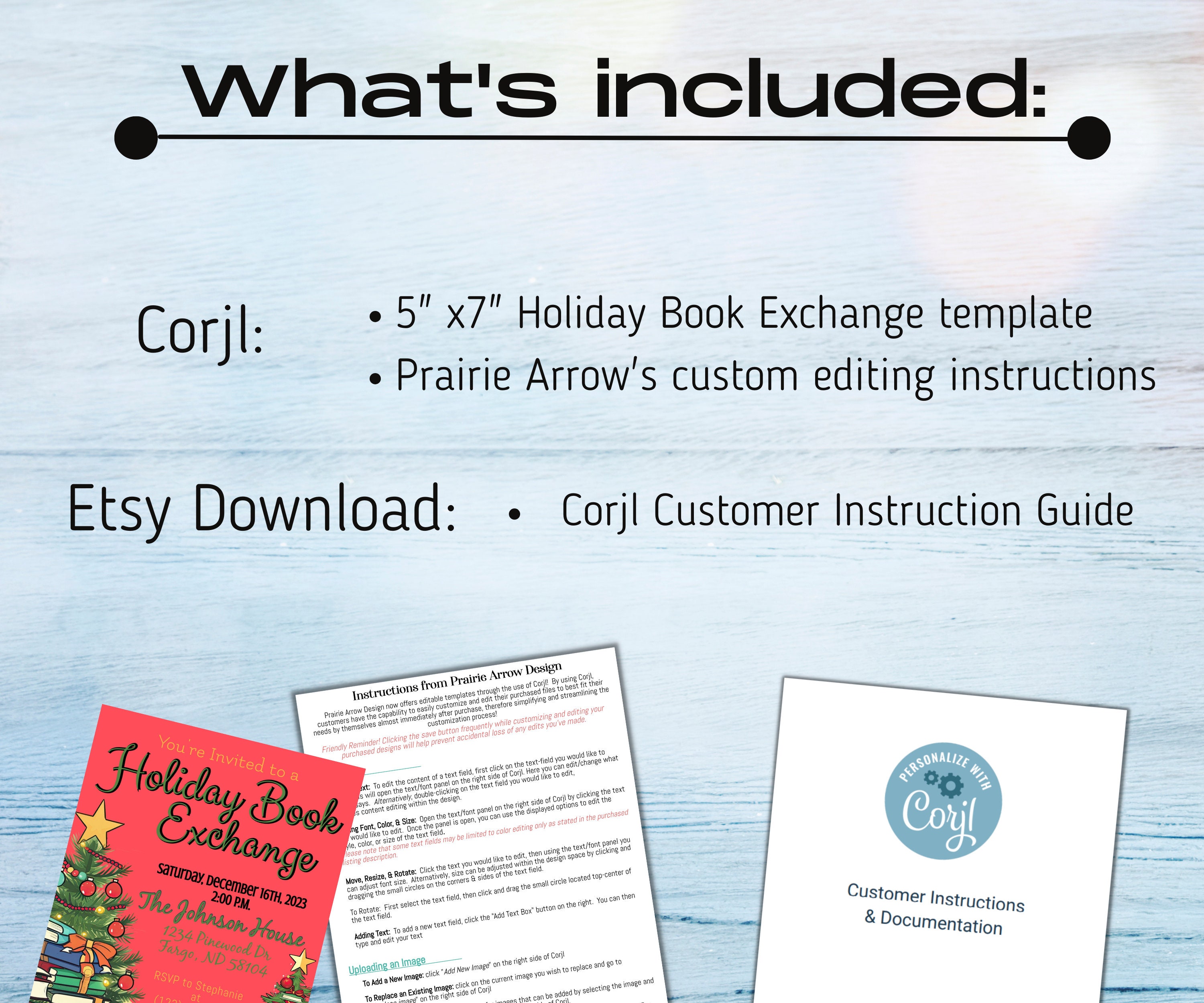 Editable Holiday Book Exchange Invitation ⁝ Editable Christmas Book ...