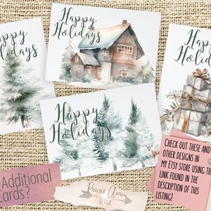 Printable Holiday Card Template Digital Download Greeting Card Rustic ...