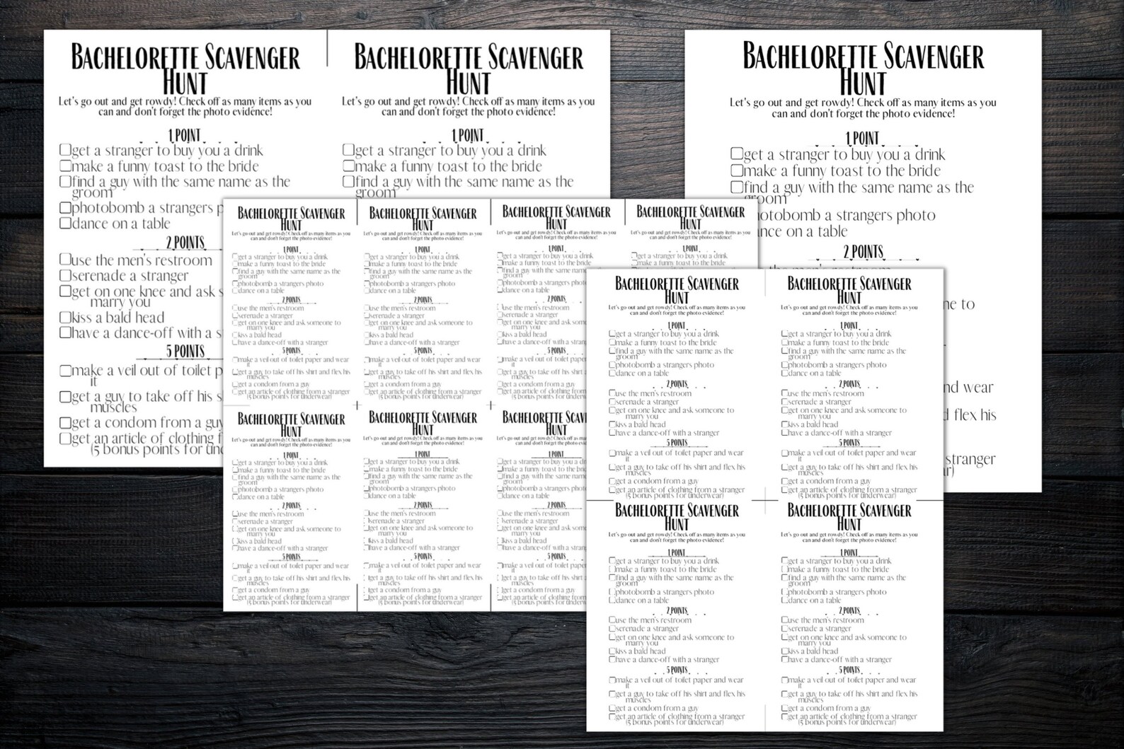 Bachelorette Scavenger Hunt ⁝ Printable Party Game ⁝ Girls Night Out ...