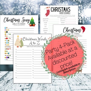 Christmas Words A to Z Printable Game ⁝ Christmas Party Game ⁝ Holiday ...