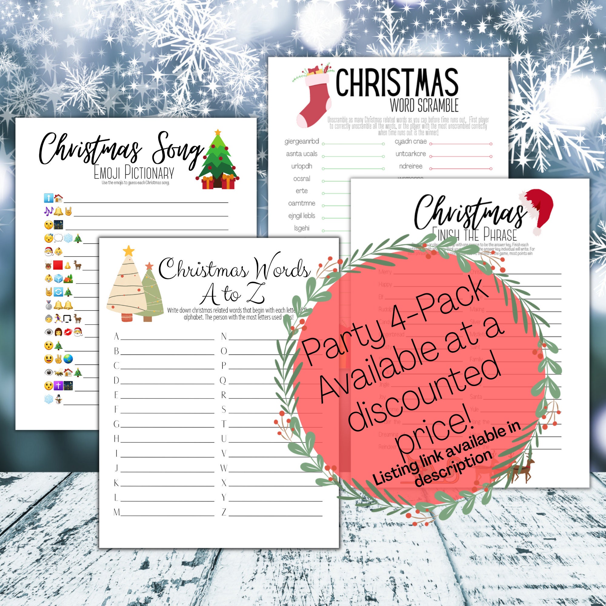 Christmas Word Scramble Printable Game ⁝ Holiday Party Game ⁝ Instant ...