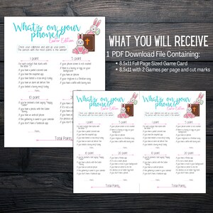 Easter what's on Your Phone Printable Game | Etsy
