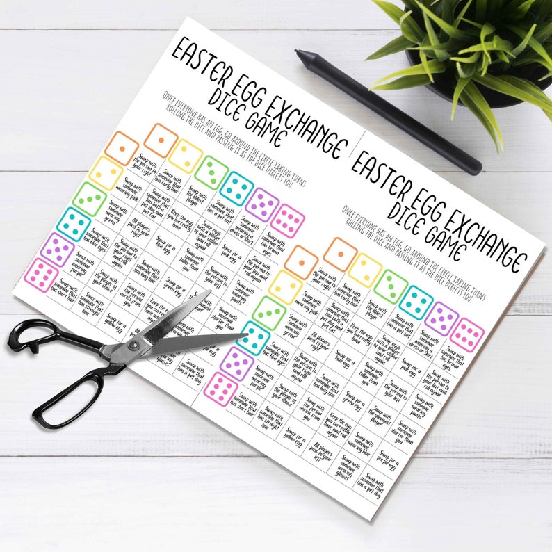 Easter Egg Exchange Dice Game Printable Game Easter Group - Etsy