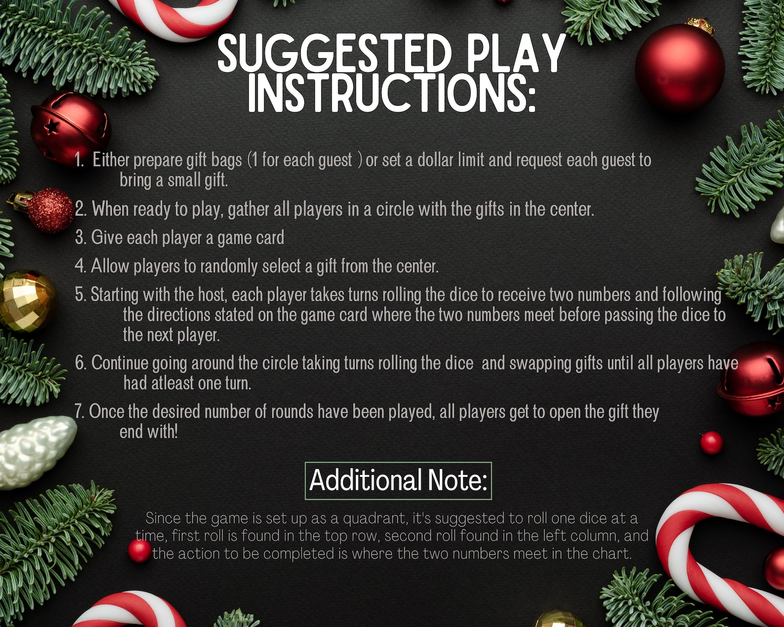 Christmas Gift Exchange Dice Game | Fun Holiday Party (digital Download ...