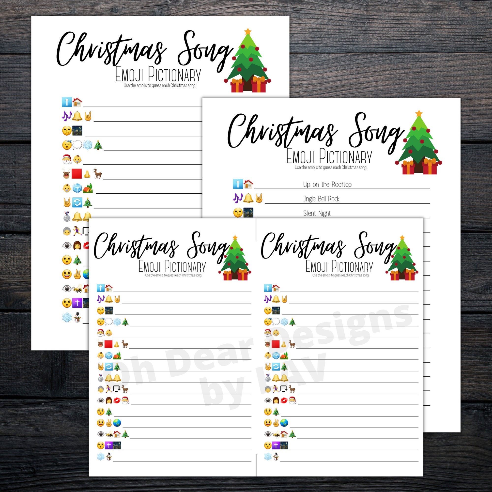 Printable Christmas Game Bundle 4 Pack ⁝ Holiday Party Games, Finish ...