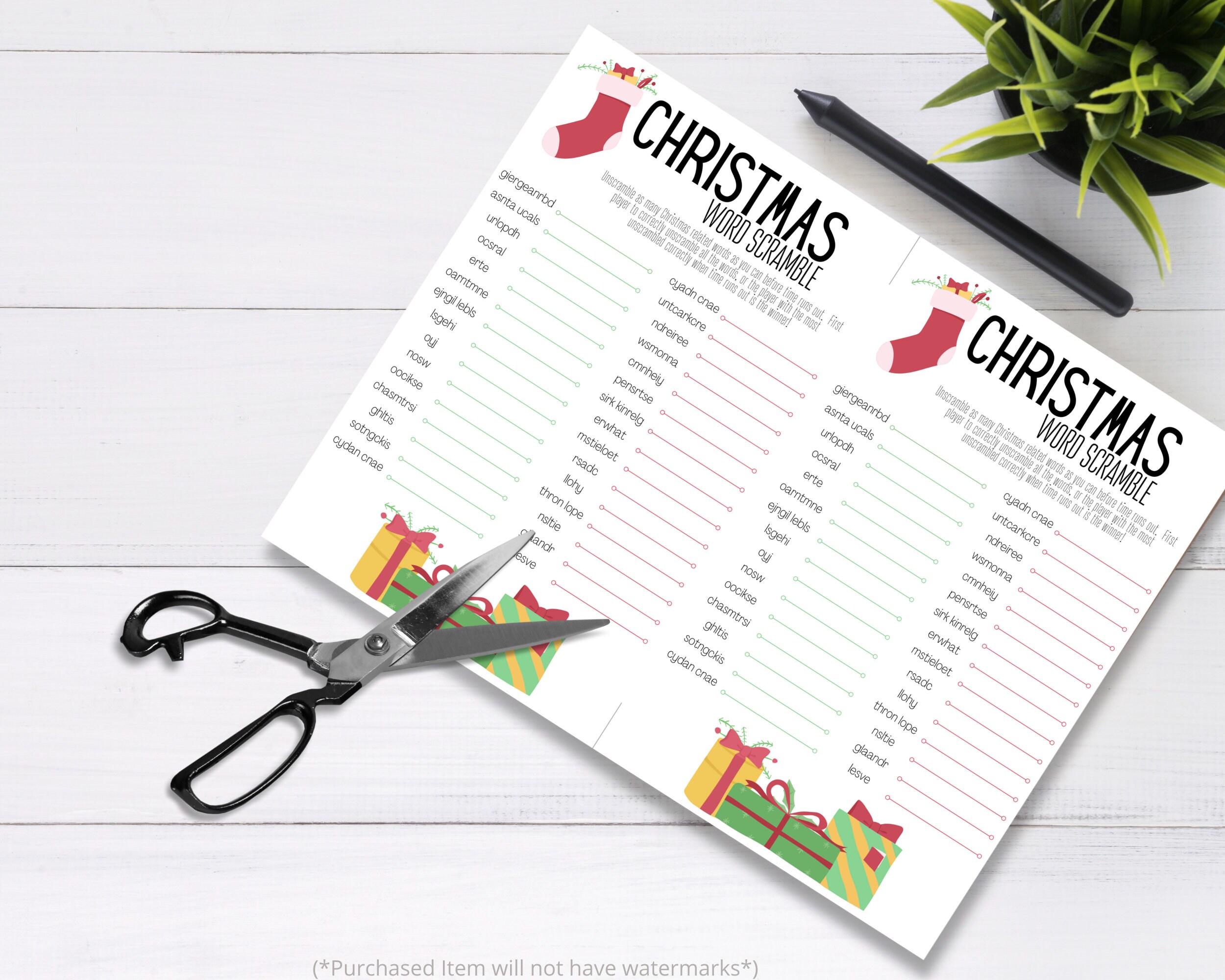 Christmas Word Scramble Printable Game ⁝ Holiday Party Game ⁝ Instant ...