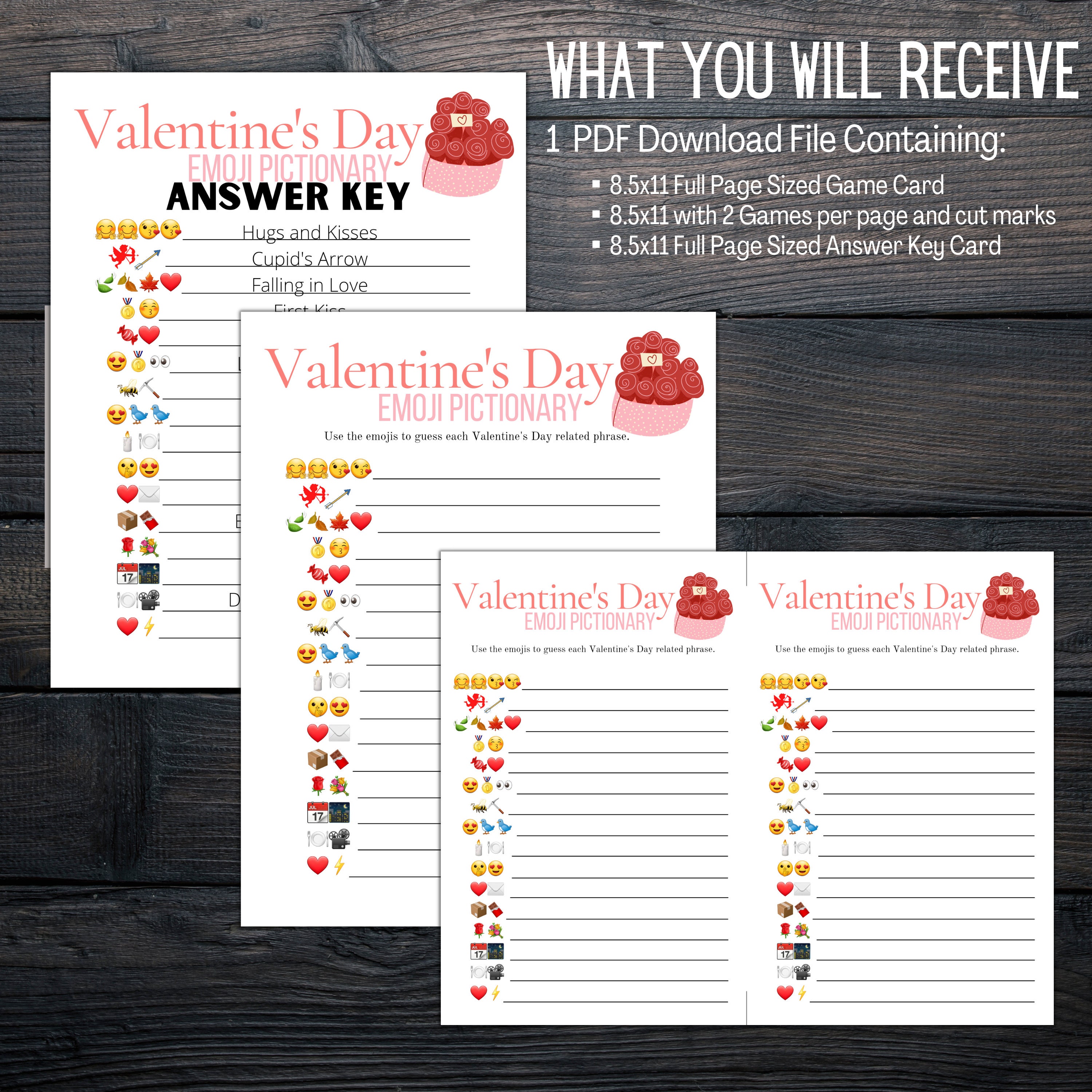 Valentine's Day "emoji Pictionary" Printable Game ⁝ Valentine's Day ...