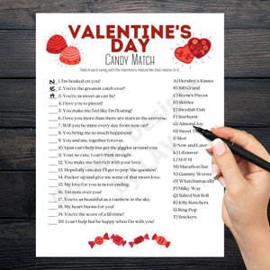 Valentine's "candy Match" Printable Game ⁝ Valentine's Day Group Party ...