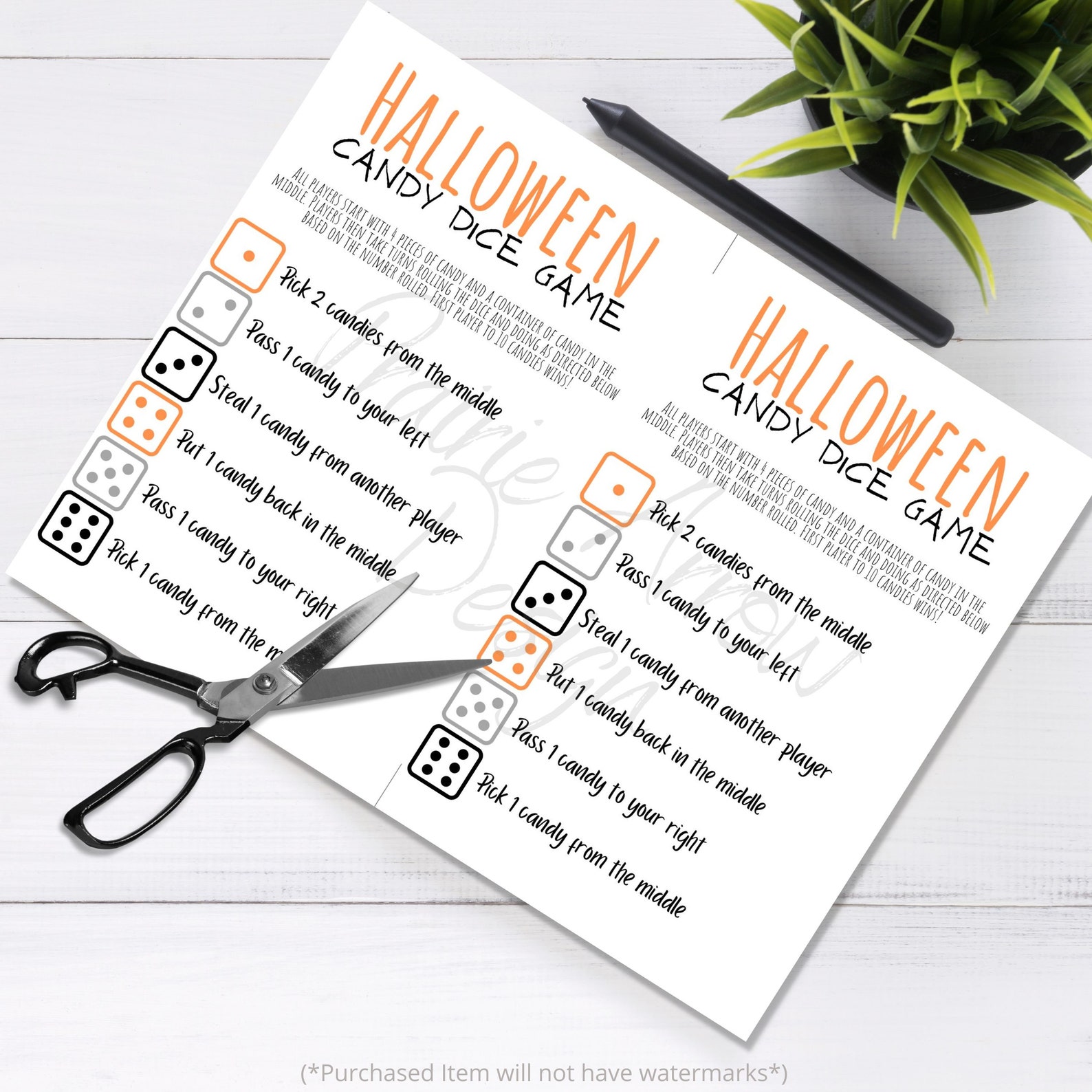 Halloween Candy Dice Game, Printable Party (digital Download) - Etsy