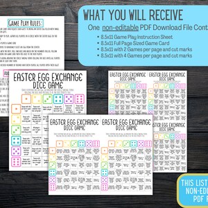 Easter Egg Exchange Dice Game Printable Game ⁝ Easter Group Party Game ...