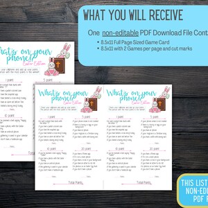 Easter "what's on Your Phone" Printable Game ⁝ Easter Group Party Game ...