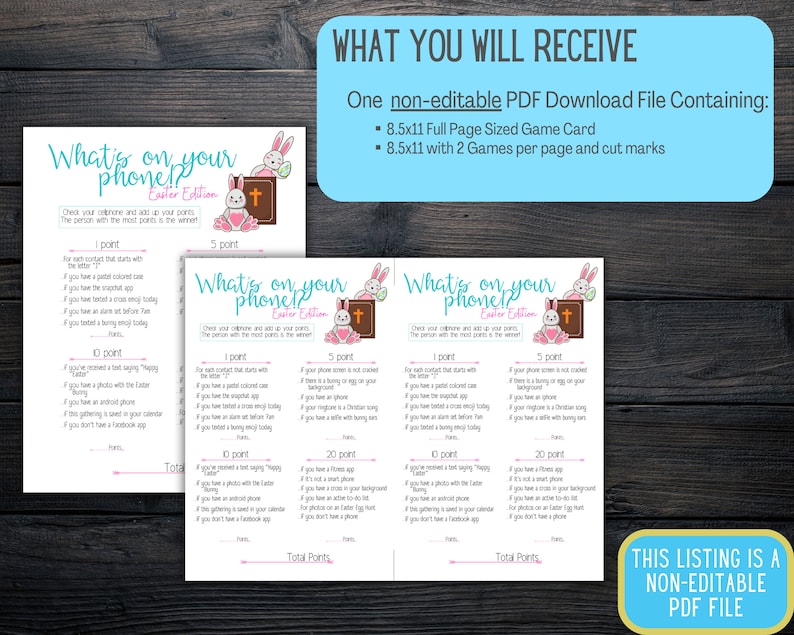 Easter "what's on Your Phone" Printable Game ⁝ Easter Group Party Game ...