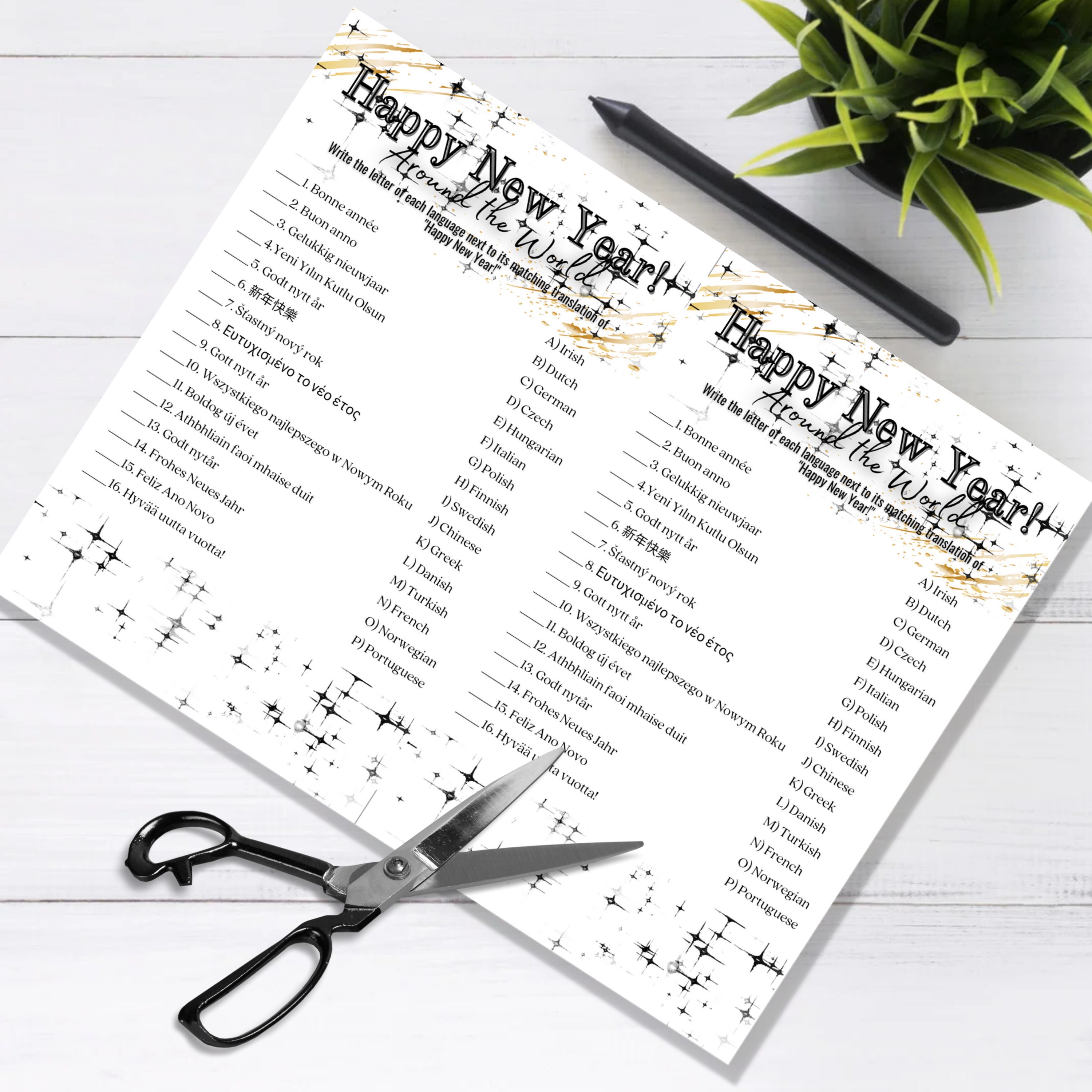 Happy New Year! Around the World Printable Game ⁝ New Year's Eve Party ...