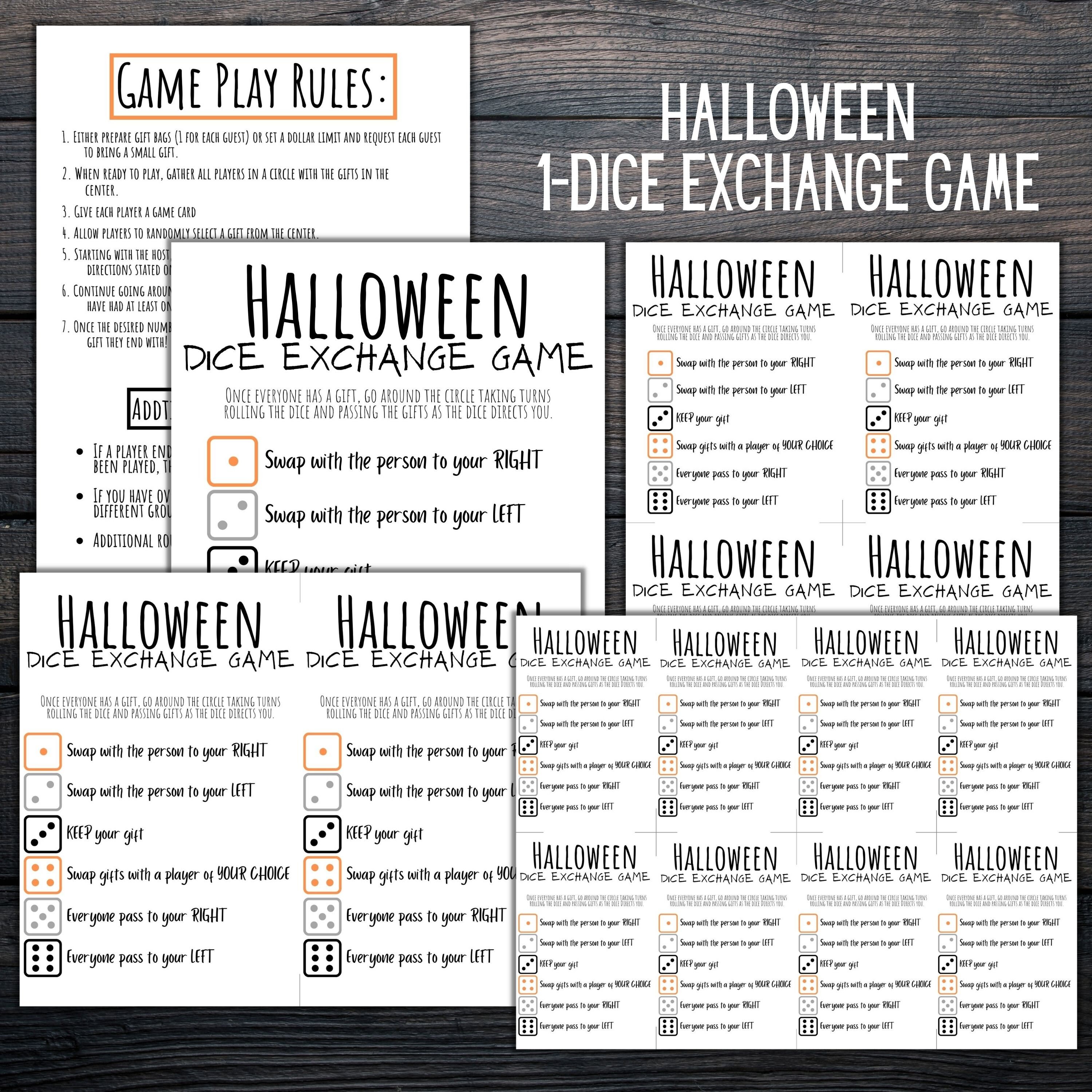Halloween Dice 3 Game Bundle ⁝ Halloween Party Games ⁝ Hw0x01 - Etsy