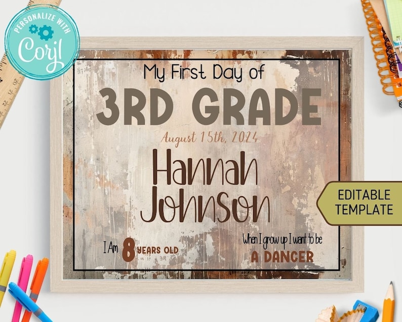 Editable First & Last Day of School Sign ⁝ Back to School Photo Prop ...
